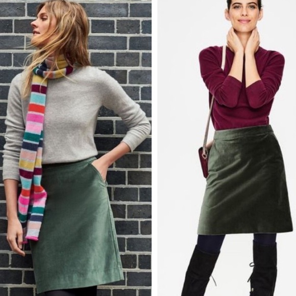 Boden | Skirts | Boden Women 6r Green Preppy Holiday Pockets Mimi ...